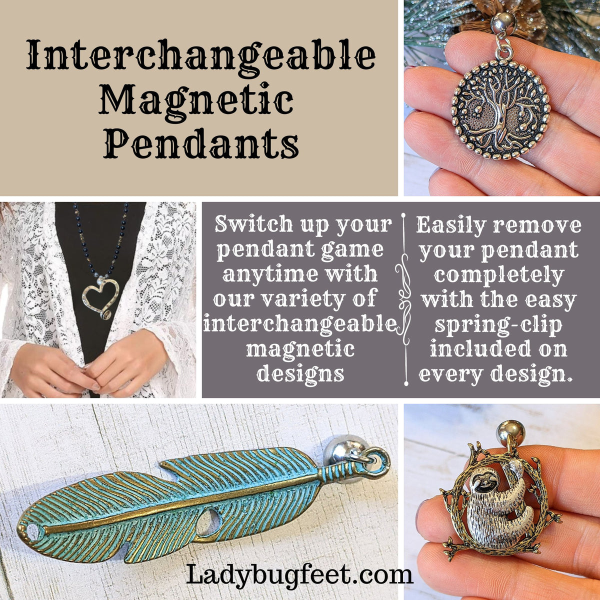 Magnetic Interchangeable Pendants – Ladybugfeet Jewelry Designs